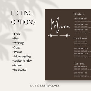 Minimal Restaurant Menu Canva Template, Editable Restaurant Menu ...