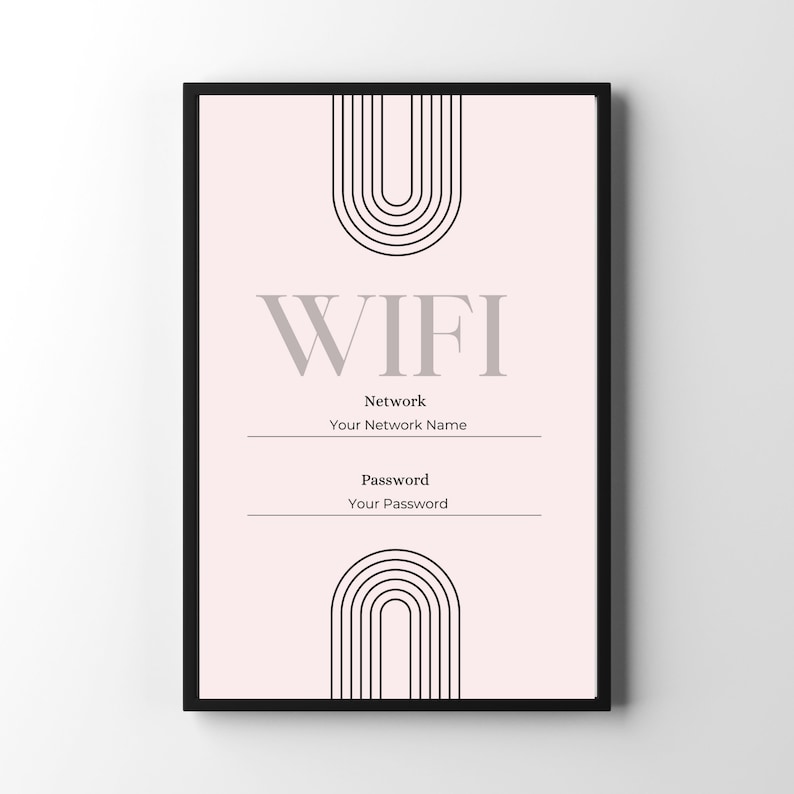Wifi Password Sign, Editable Wifi Template, Wifi Sign for Airbnb Hosts ...