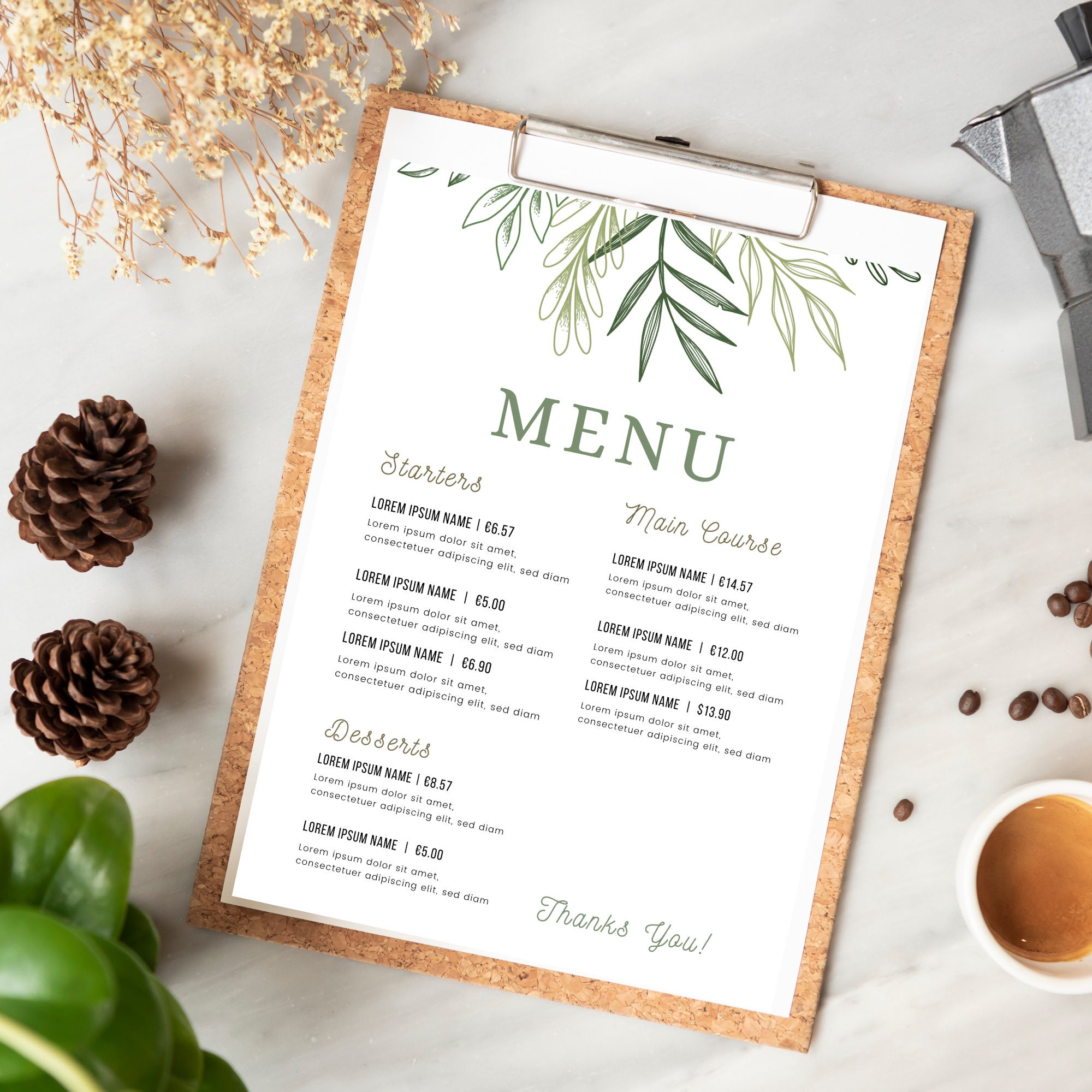 Modern Restaurant Menu Template Bundle Editable Menu - Etsy