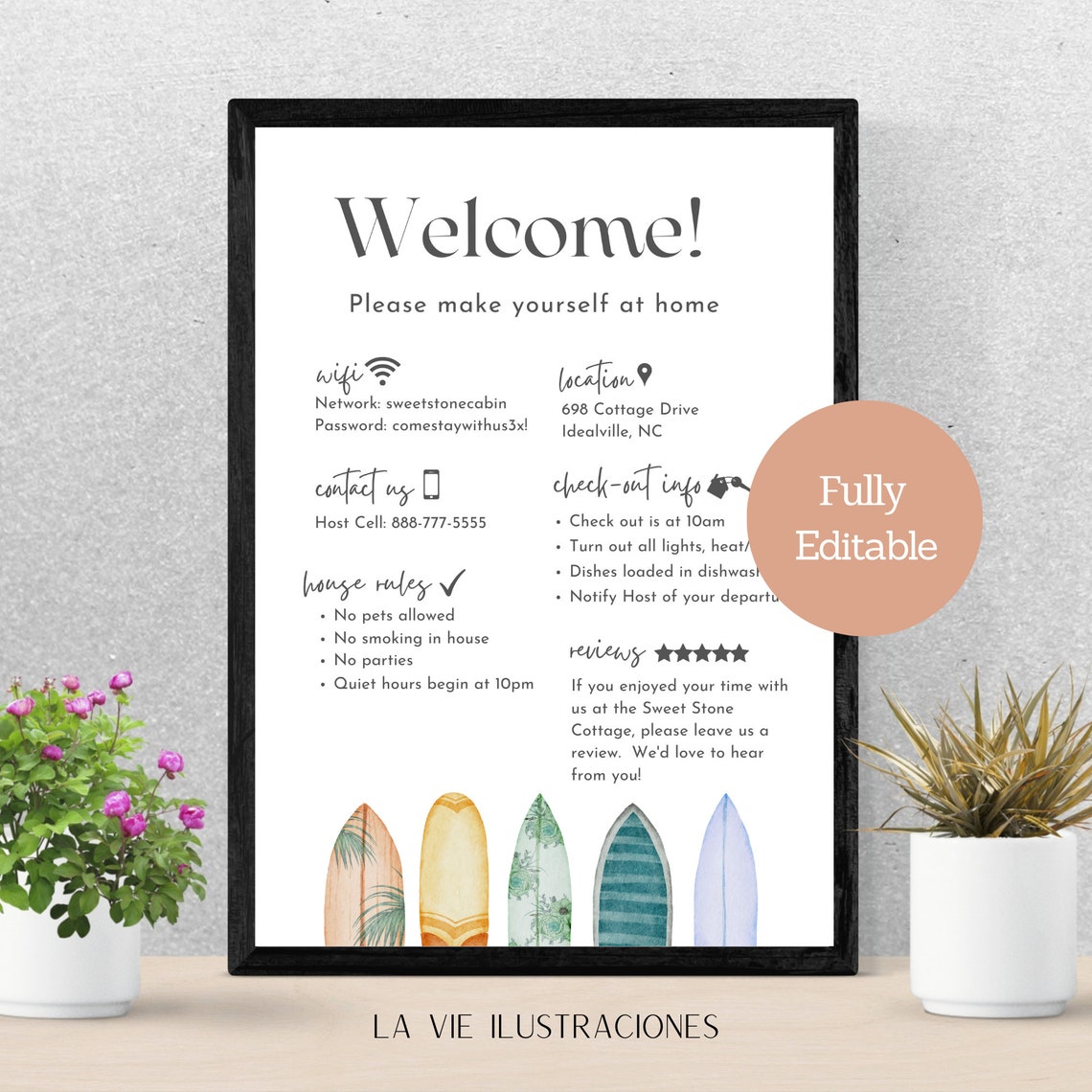 Welcome Sign for Airbnb Hosts, Vacation Rental Printable, Guest Arrival ...