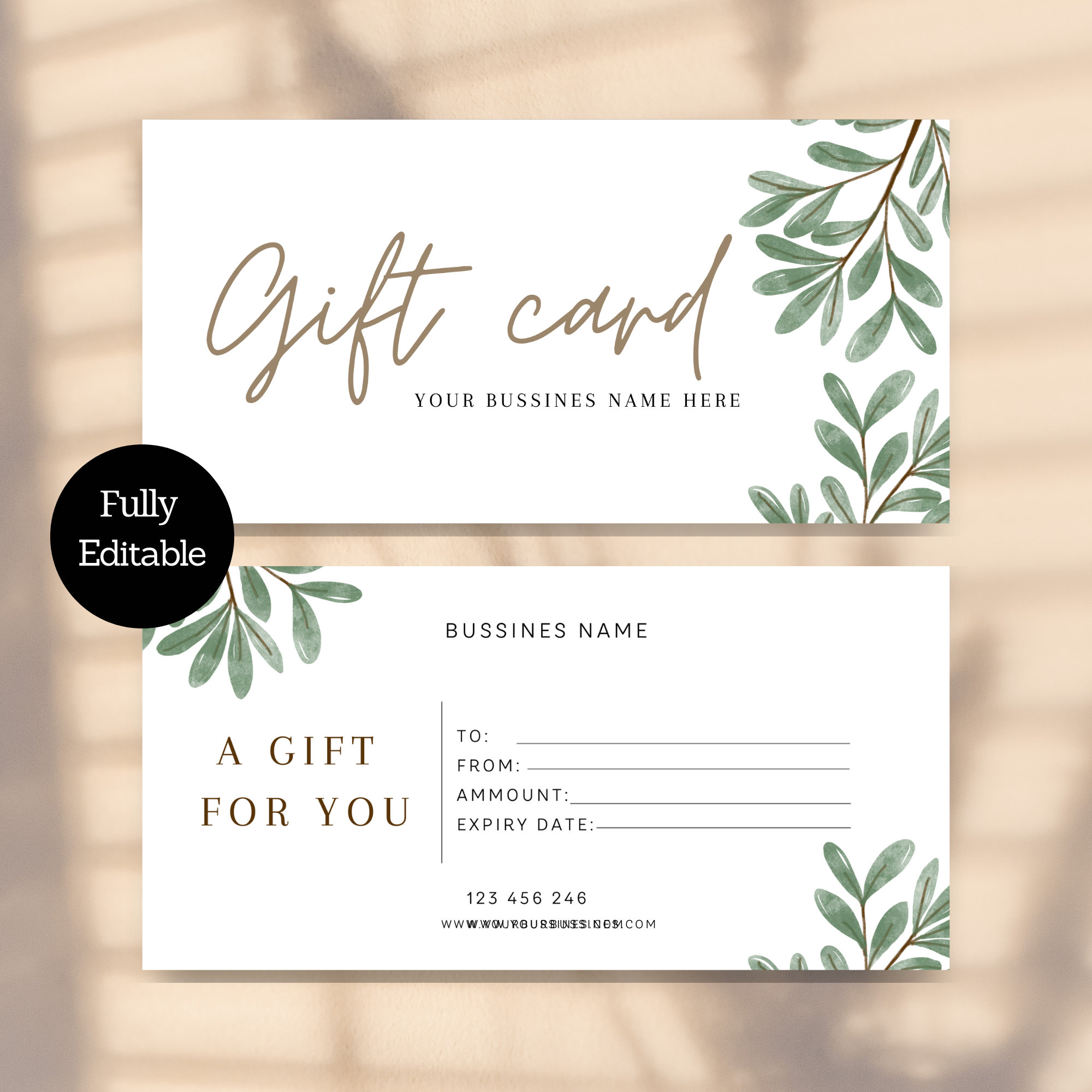Editable Gift Certificate Template, Modern Gift Certificate, Editable ...