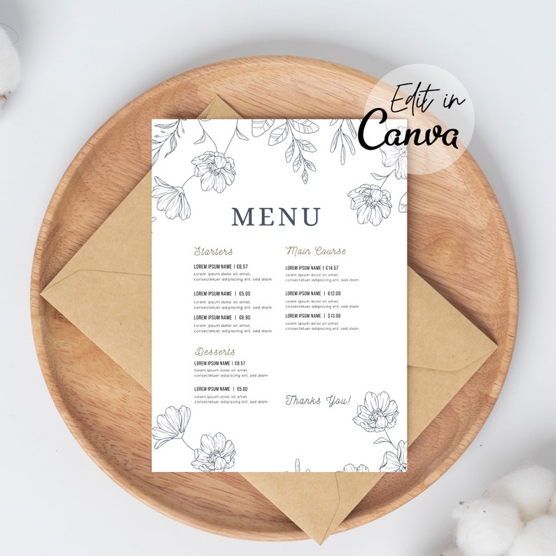 Modern Restaurant Menu Template Bundle, Editable Menu Template ...