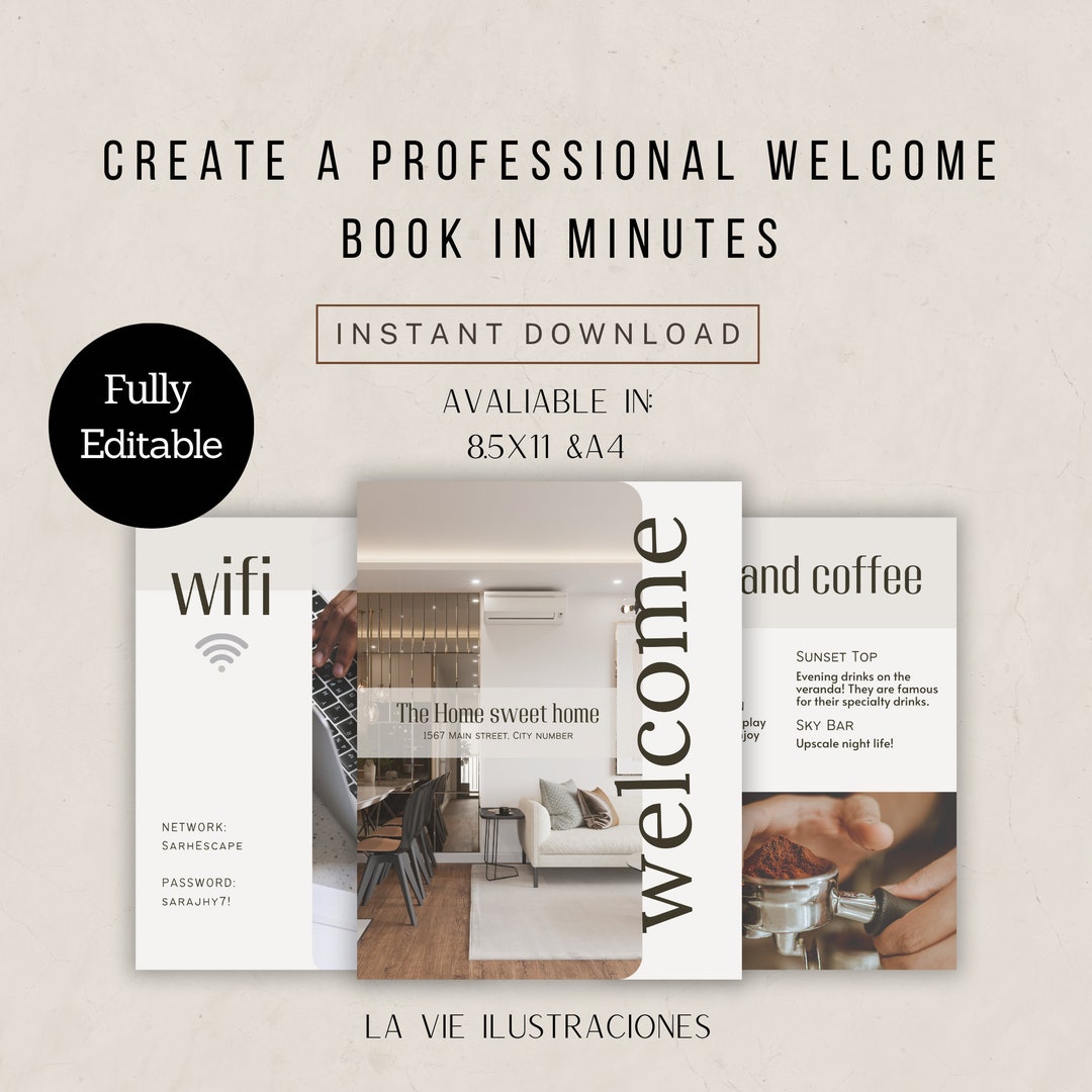 Airbnb Welcome Book Template | Modern Beach House | Airbnb House Guide ...