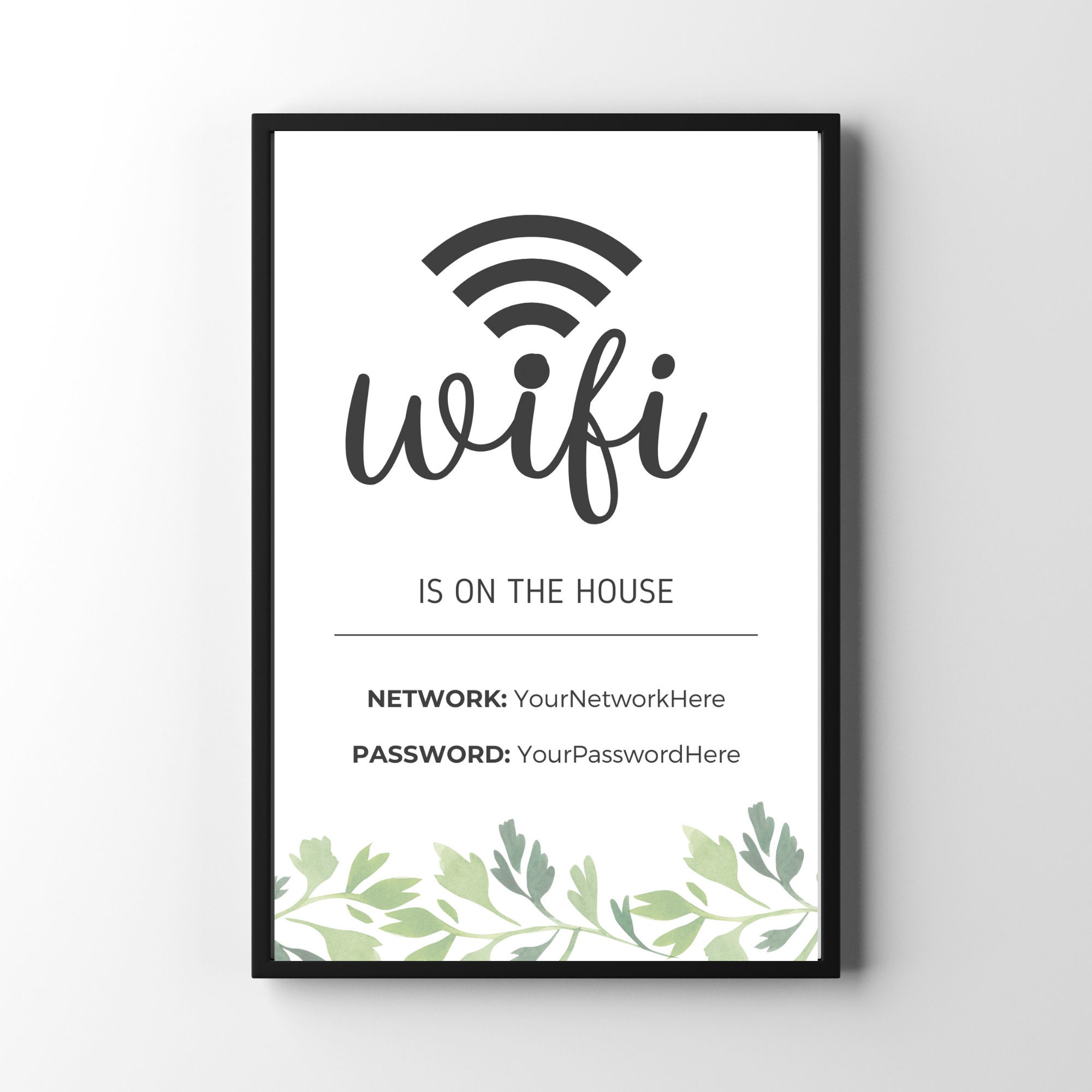Wifi Password Sign, Printable Wifi PDF, Wifi Template, Airbnb Wifi Sign ...