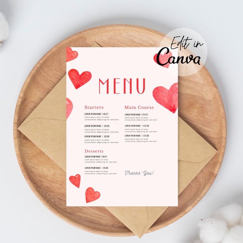 Modern Restaurant Menu Template Bundle, Editable Menu Template ...
