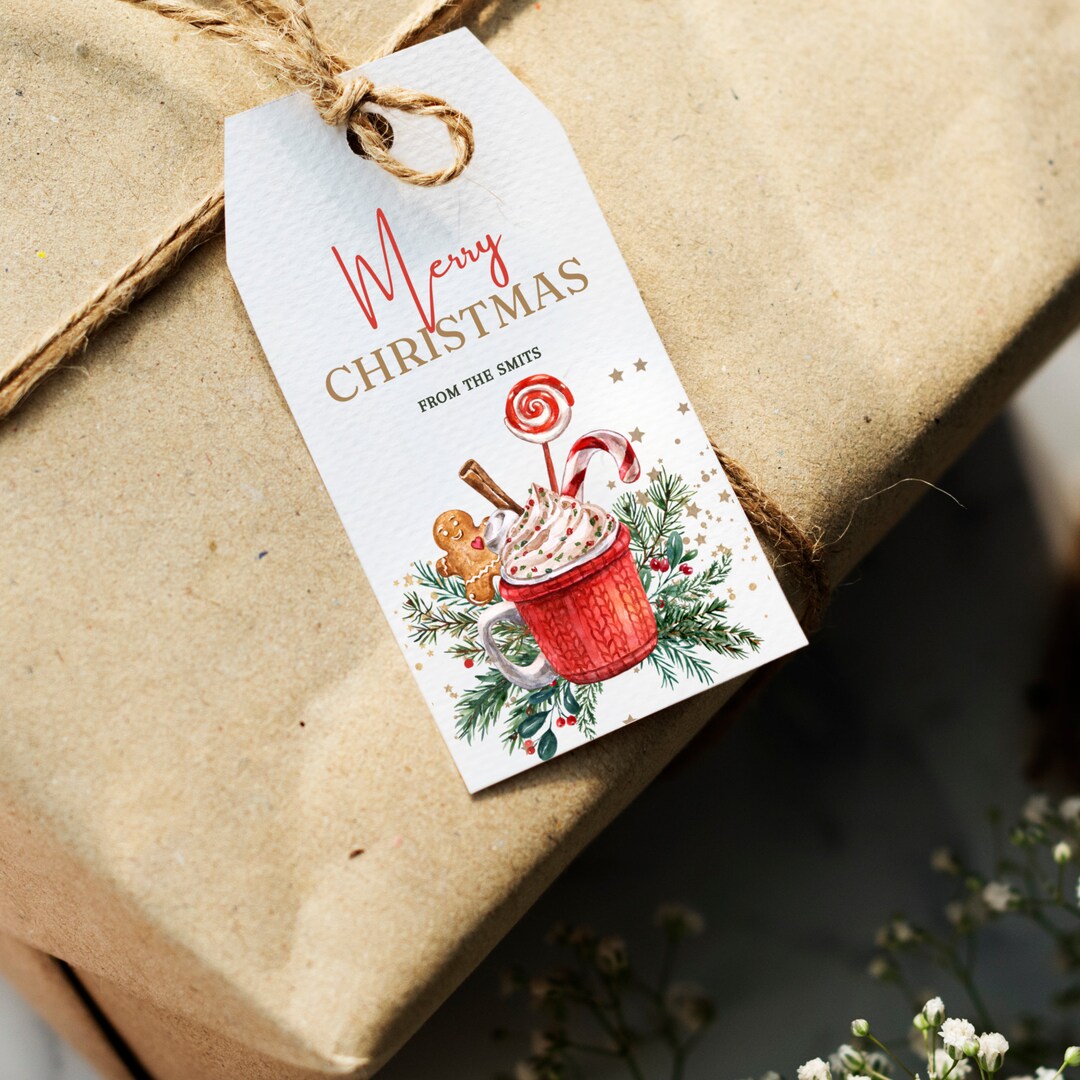 Merry Christmas Gift Tag Printable, Printable Christmas Gift Tag ...
