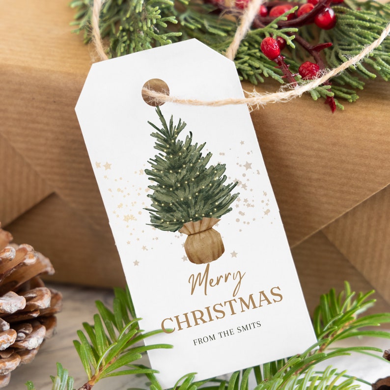 Merry Christmas Gift Tag Printable, Printable Christmas Gift Tag ...