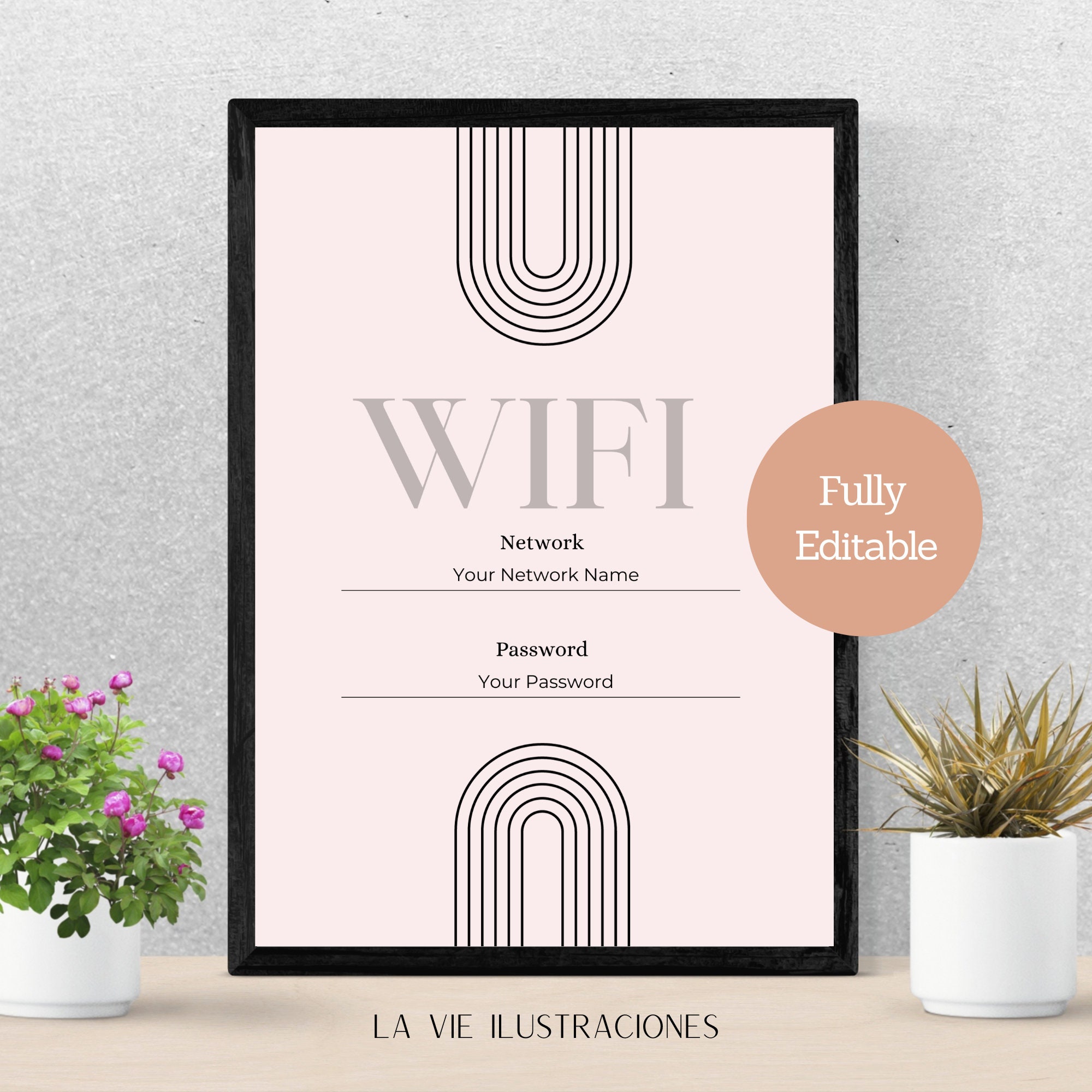 Wifi Password Sign, Editable Wifi Template, Wifi Sign for Airbnb Hosts ...
