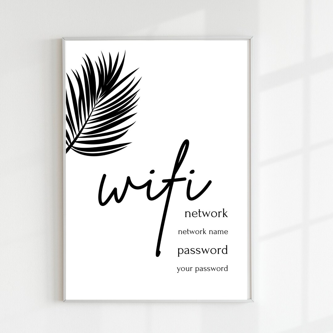 Wifi Password Sign, Editable Wifi Template, Wifi Sign for Airbnb Hosts ...