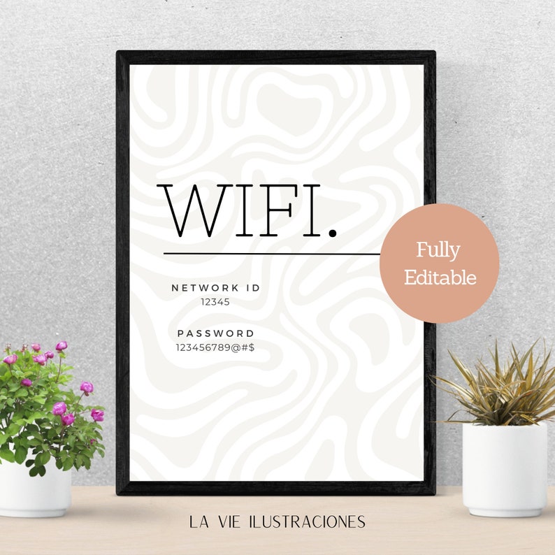 Wifi Password Sign, Editable Wifi Template, Wifi Sign for Airbnb Hosts ...