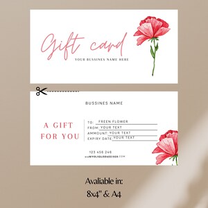 Editable Gift Certificate Template, Modern Gift Certificate, Editable ...