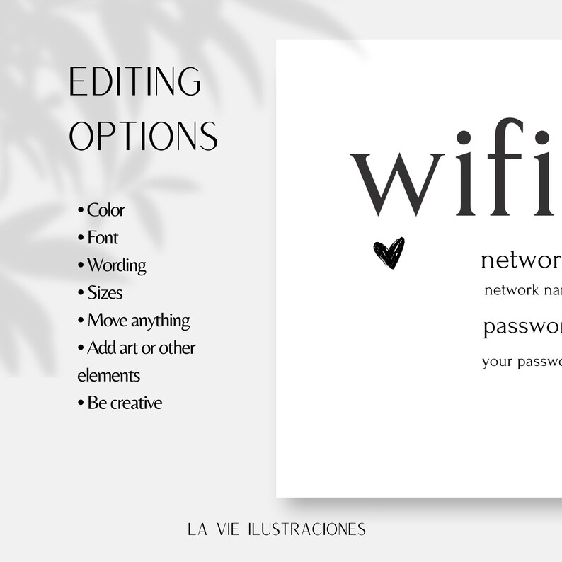 Wifi Password Sign, Printable Wifi PDF, Wifi Template, Airbnb Wifi Sign ...