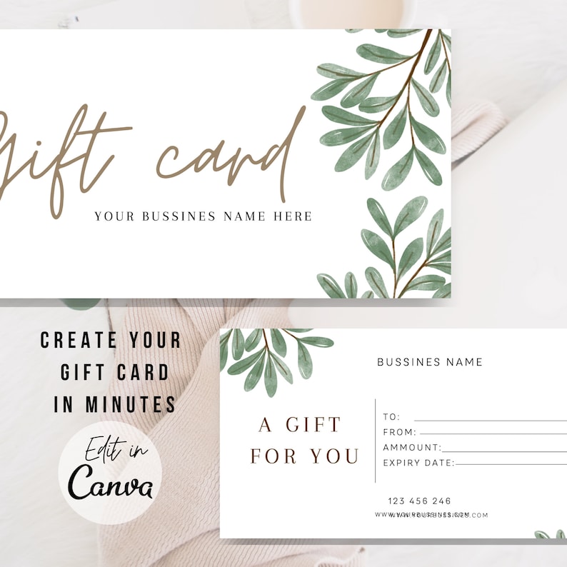 Editable Gift Certificate Template, Modern Gift Certificate, Editable ...