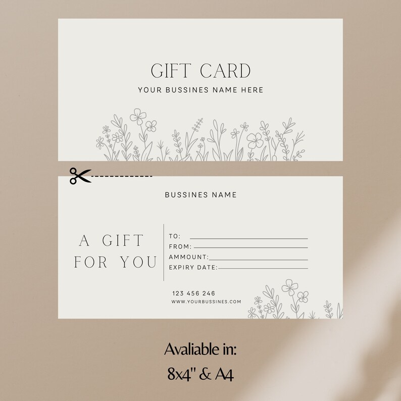 Editable Gift Certificate Template,gift Certificate Template,modern ...
