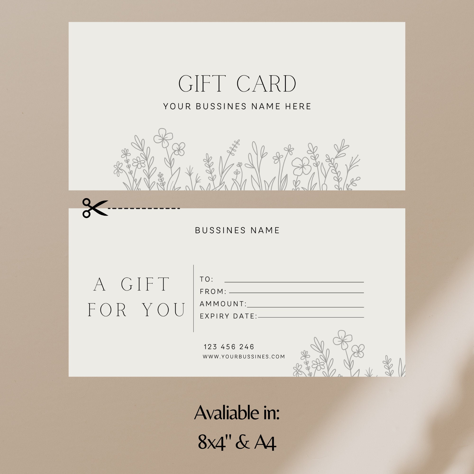 Editable Gift Certificate Template,gift Certificate Template,modern ...