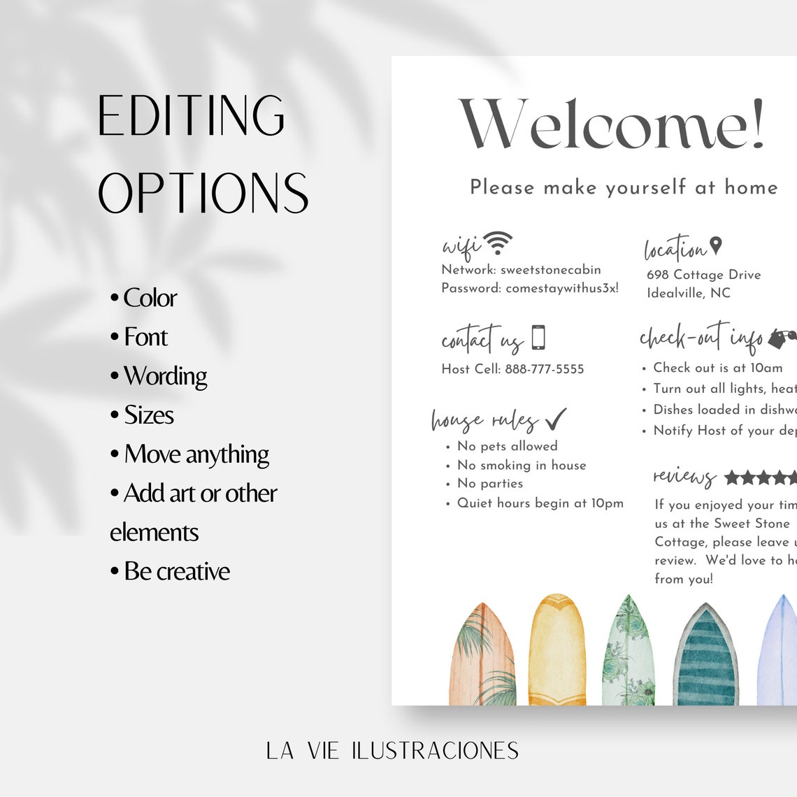 Welcome Sign for Airbnb Hosts, Vacation Rental Printable, Guest Arrival ...