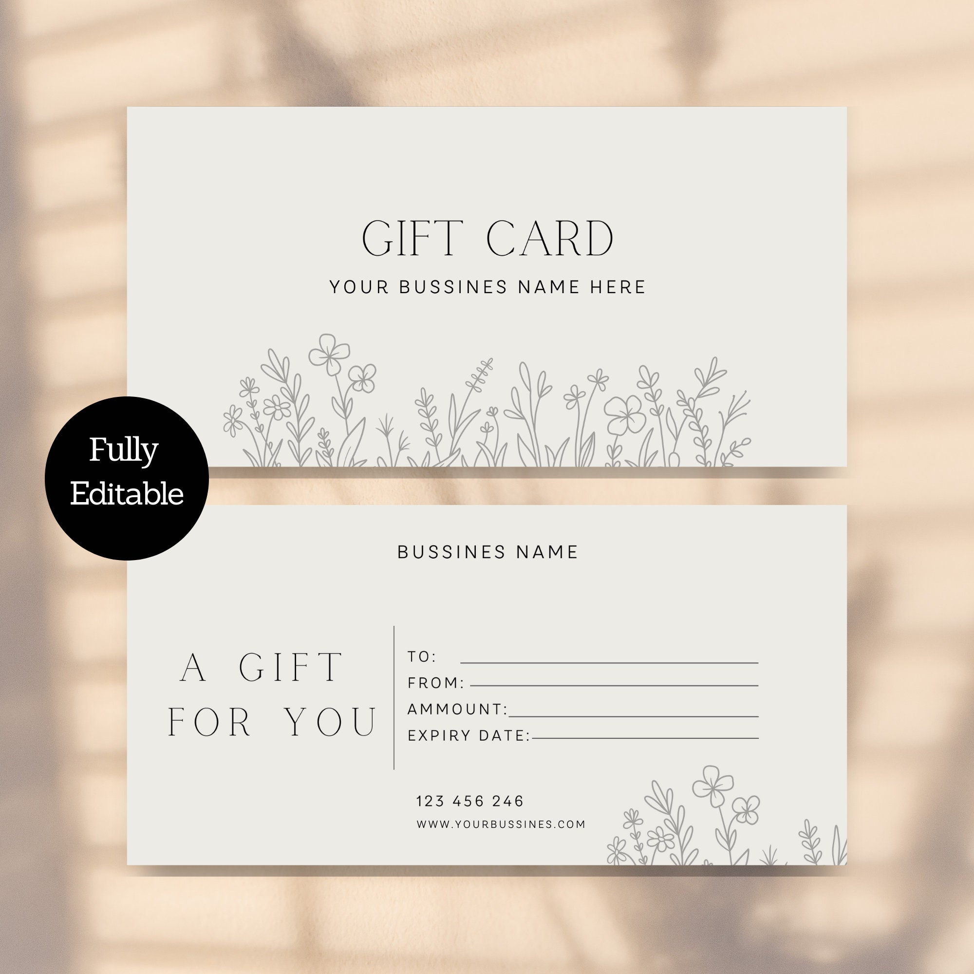 Editable Gift Certificate Template,gift Certificate Template,modern ...