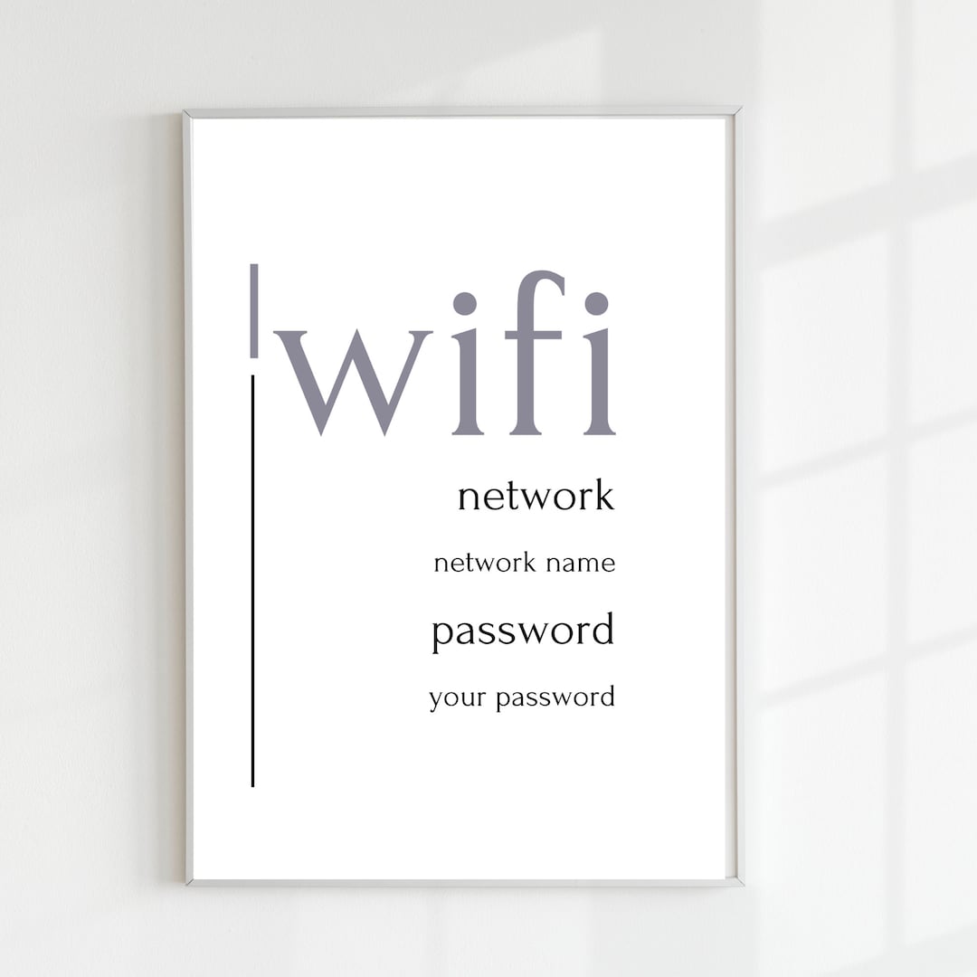 Wifi Password Sign, Printable Wifi PDF, Wifi Template, Airbnb Wifi Sign ...