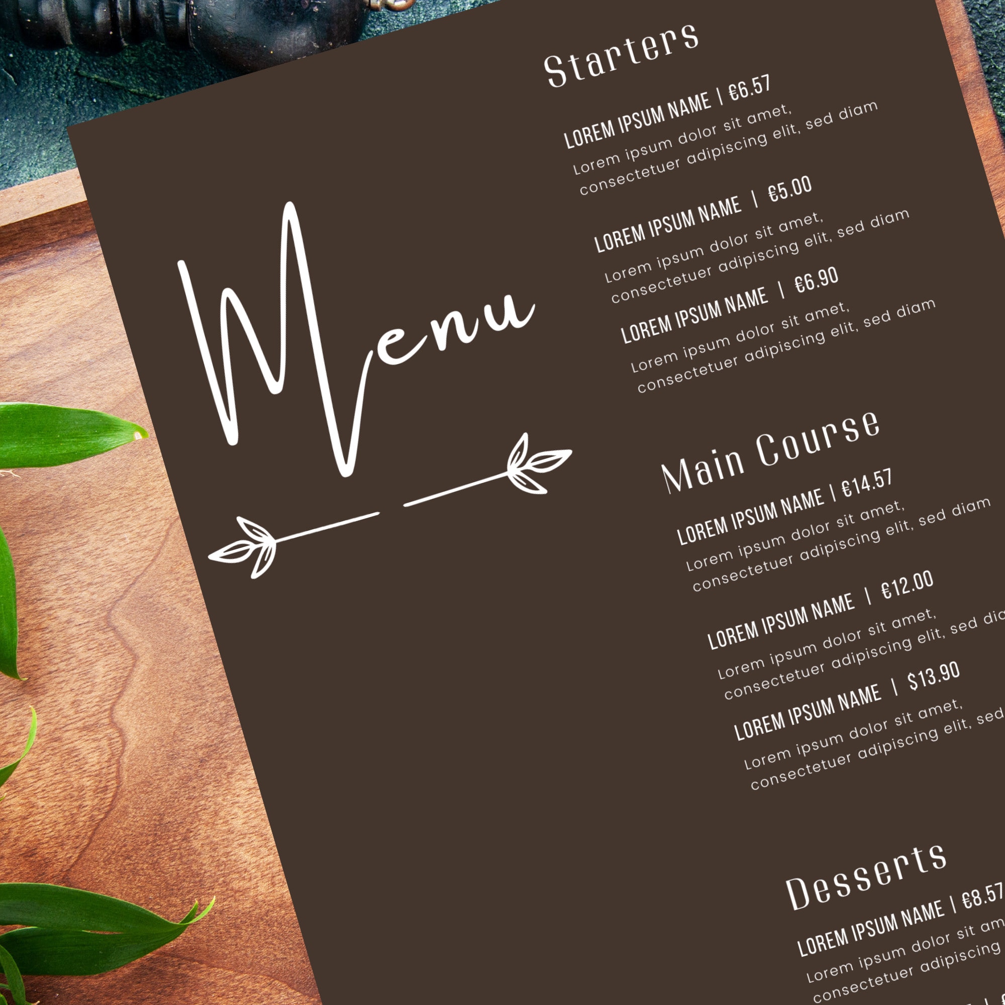 Minimal Restaurant Menu Canva Template, Editable Restaurant Menu ...