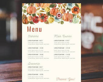 Modern Restaurant Menu Template, Landscape Menu Template, Editable Menu ...