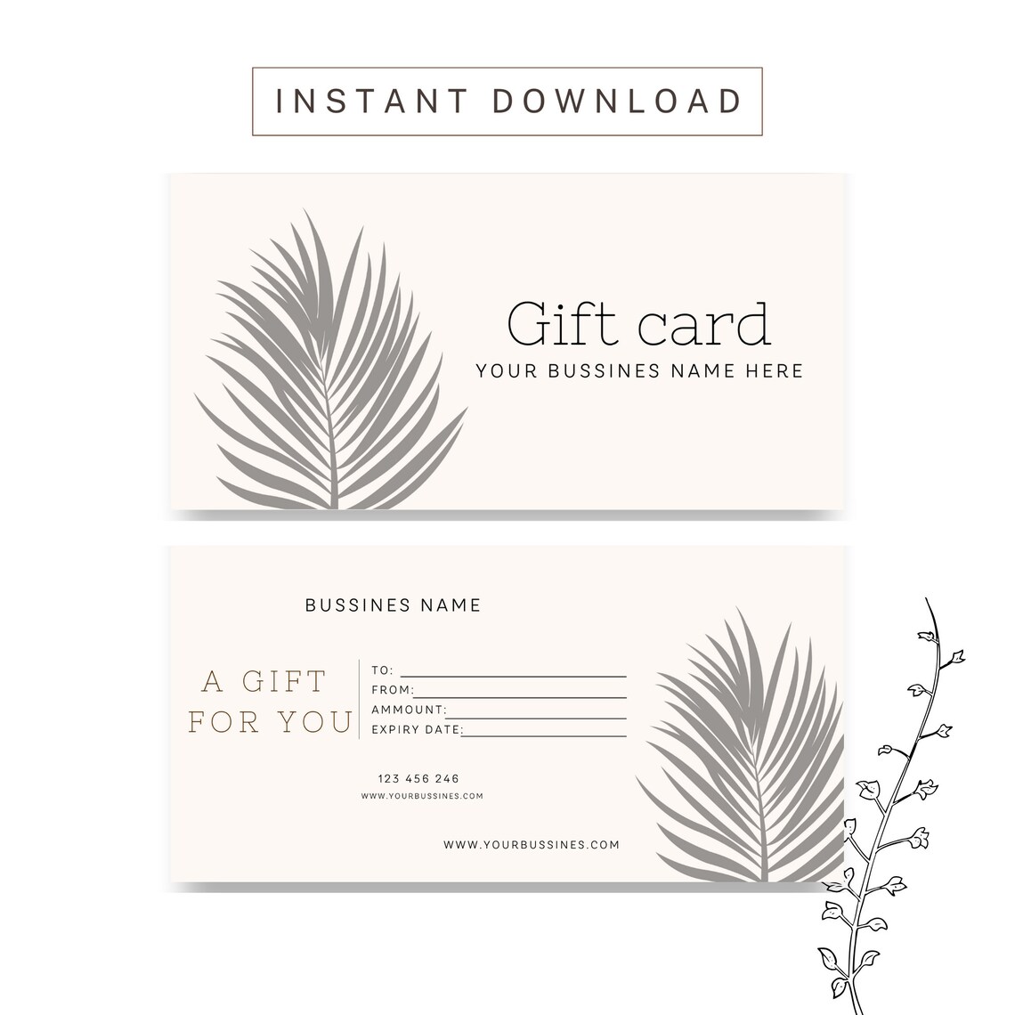 Editable Gift Certificate Template, Modern Gift Certificate, Editable ...