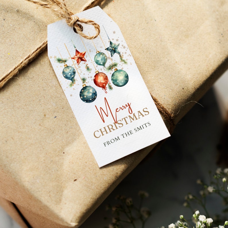 Merry Christmas Gift Tag Printable, Printable Christmas Gift Tag ...