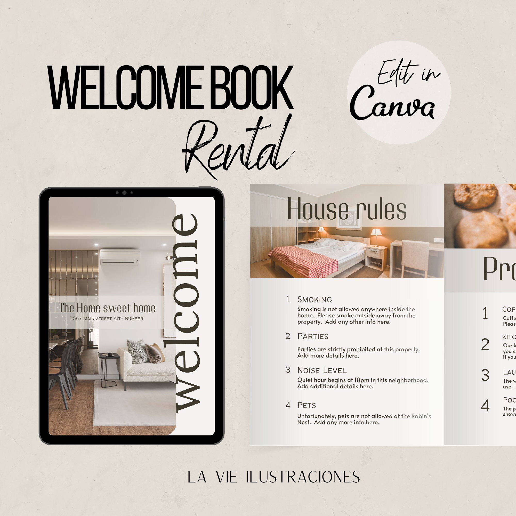 Airbnb Welcome Book Template | Modern Beach House | Airbnb House Guide ...