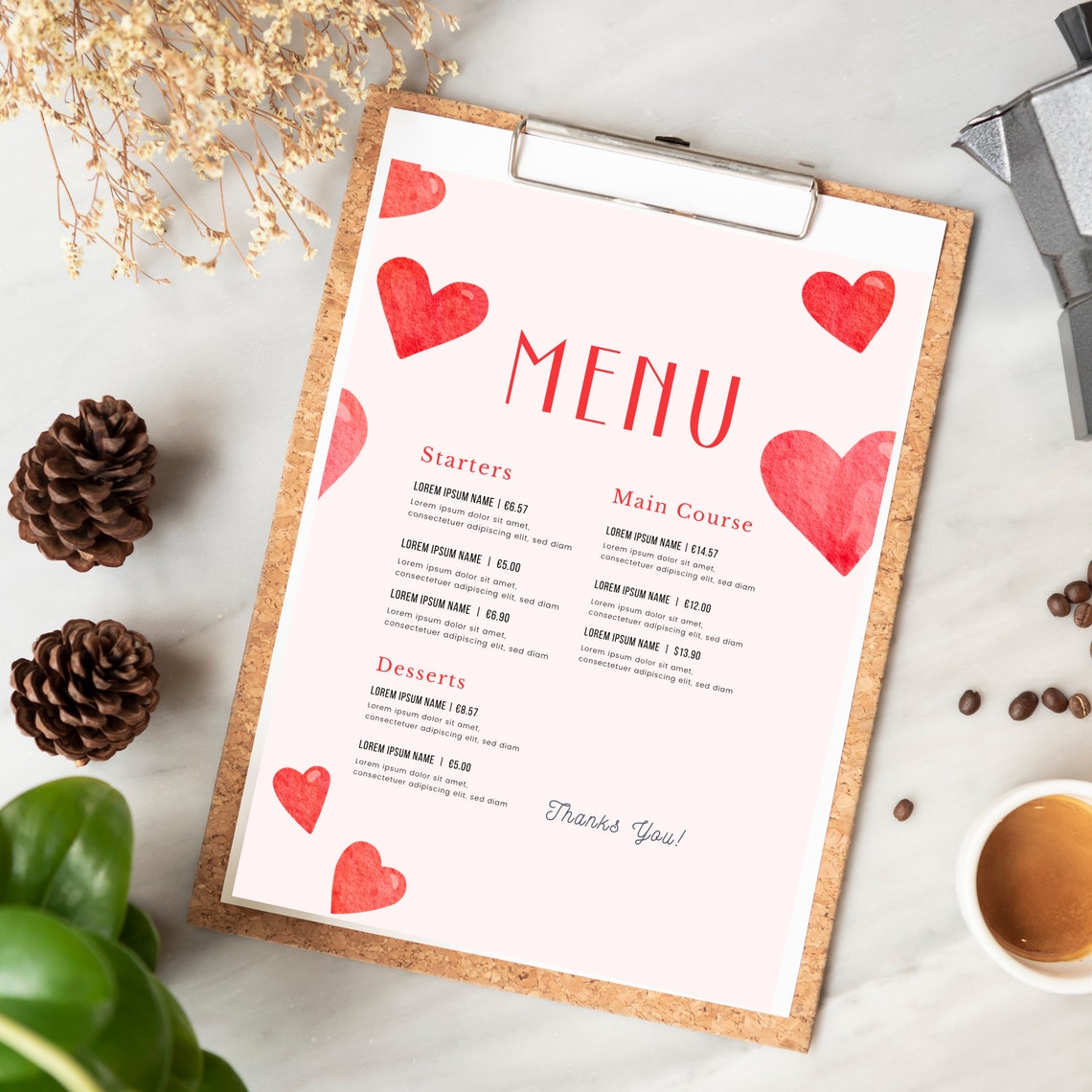Modern Restaurant Menu Template Bundle, Editable Menu Template ...