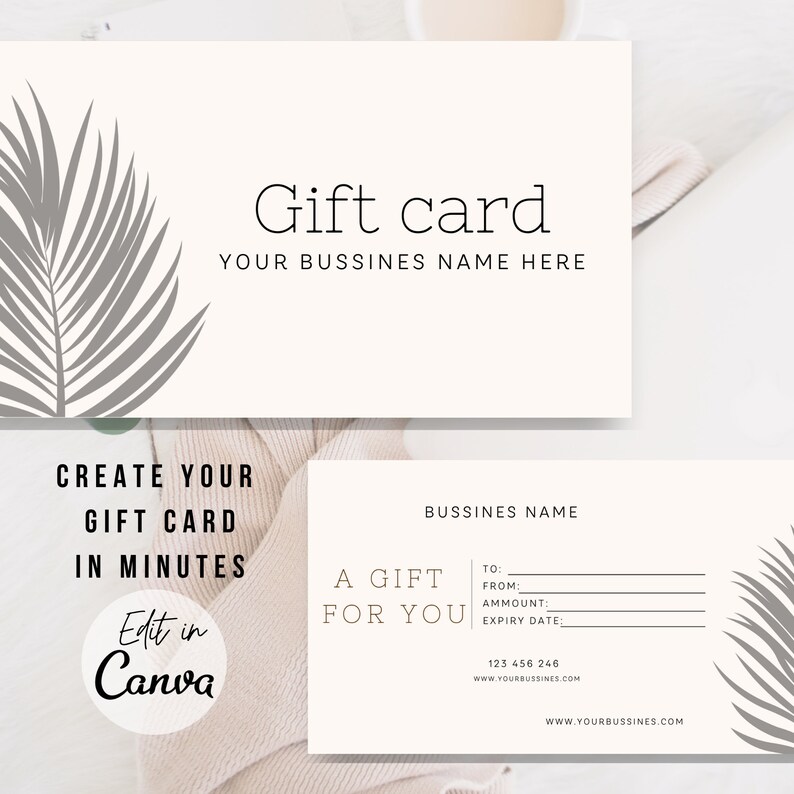 Editable Gift Certificate Template, Modern Gift Certificate, Editable ...