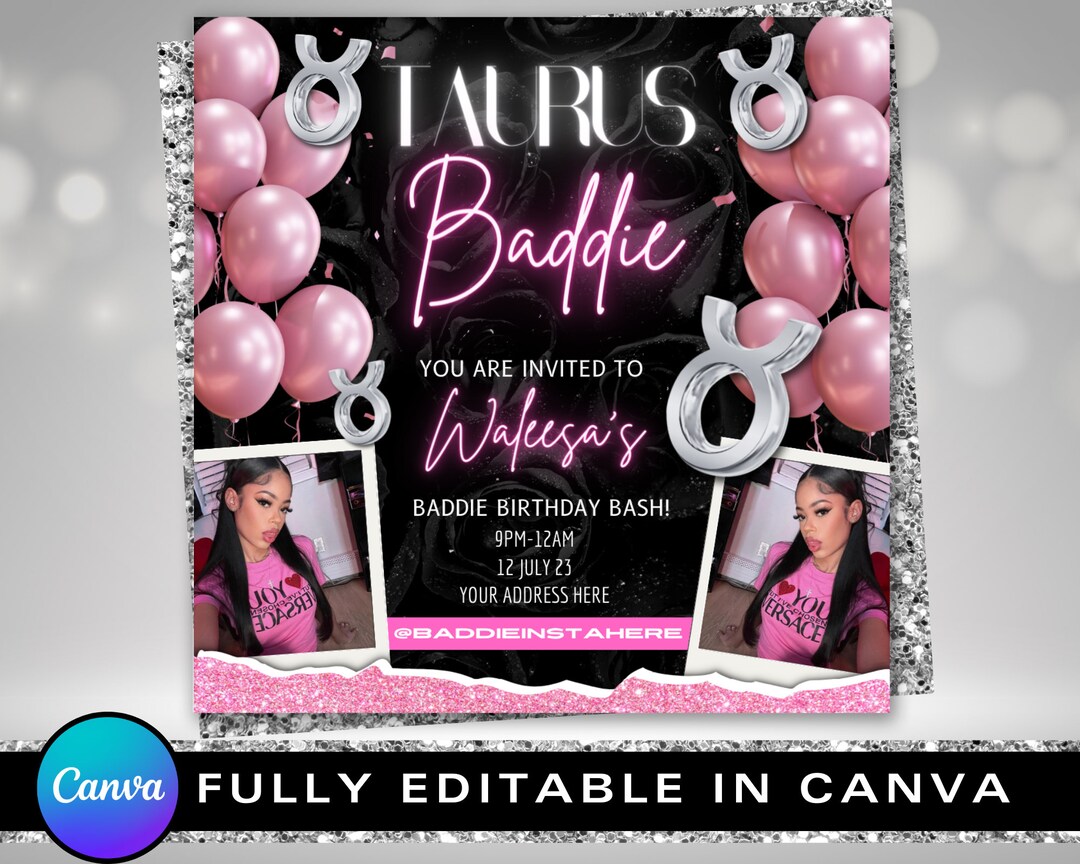 Taurus Birthday Flyer, Taurus Bash Flyer, Birthday Flyer, Birthday Girl ...