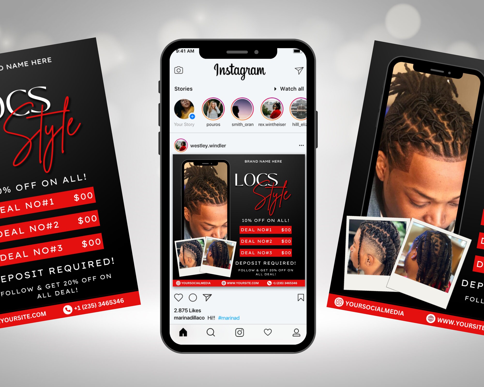 Locs and Styles Flyer, Barbershop, Loc Retwist, Editable on Canva ...