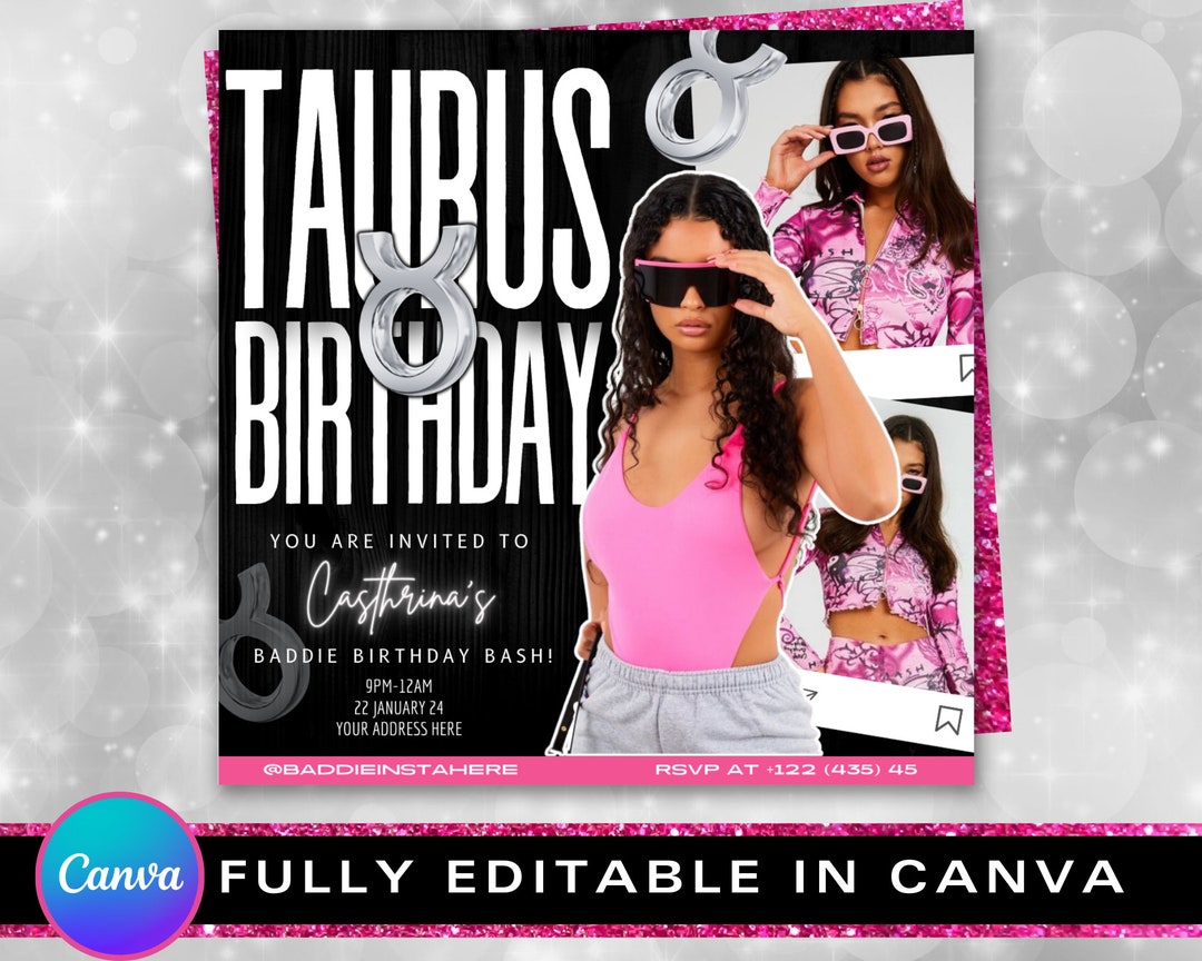 Taurus Birthday Flyer, Taurus Bash Flyer, Birthday Flyer, Birthday Girl ...