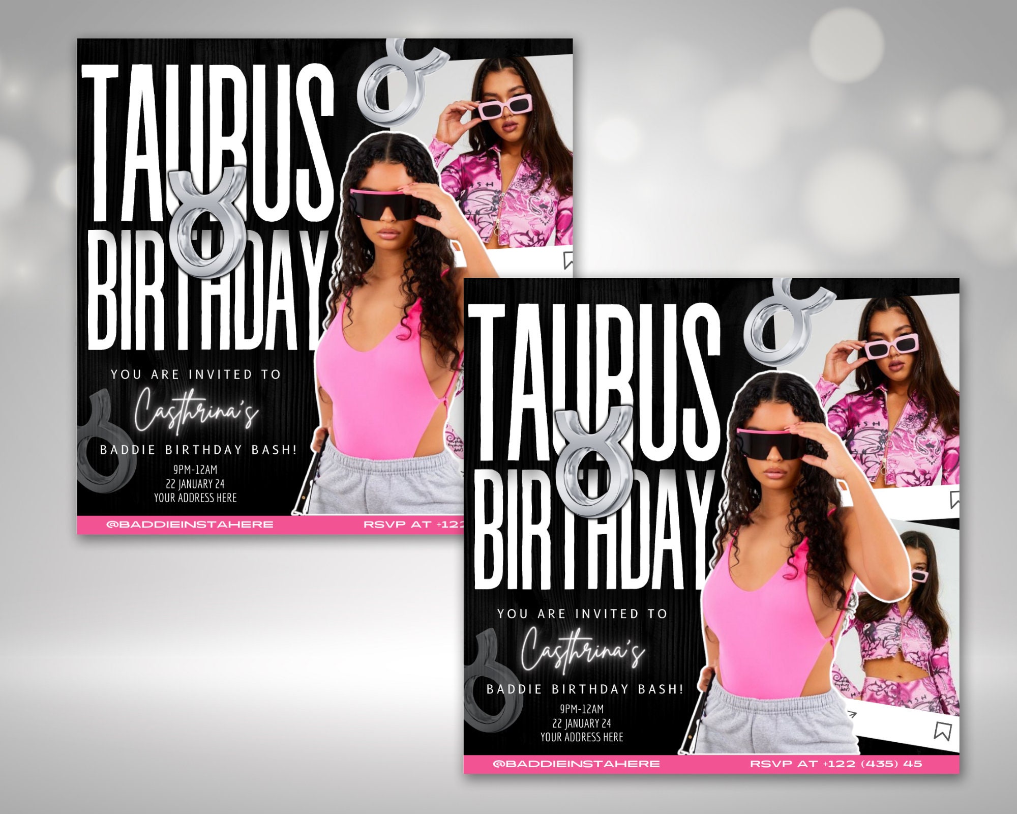 Taurus Birthday Flyer, Taurus Bash Flyer, Birthday Flyer, Birthday Girl ...