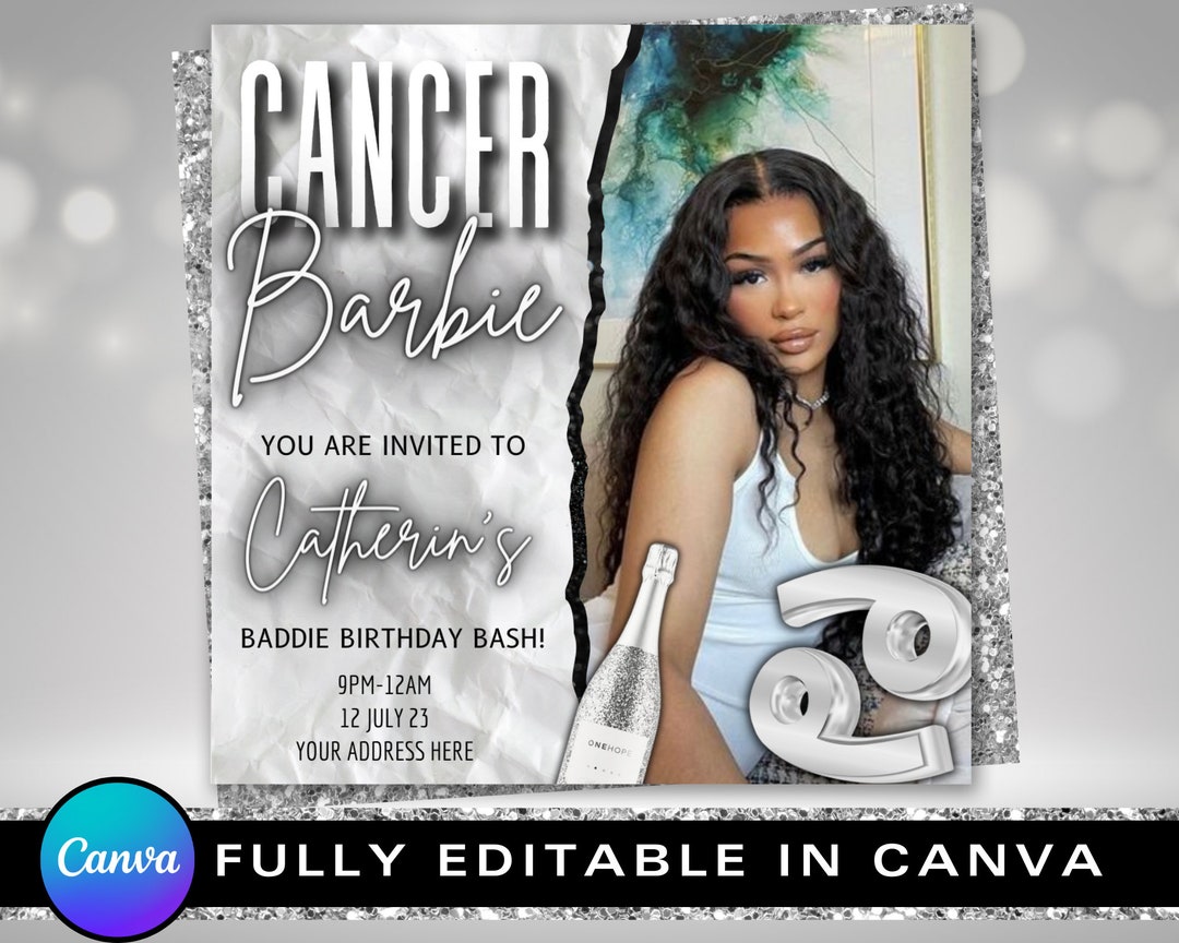 Cancer Birthday Flyer, Cancer Bash Flyer, Birthday Flyer, Birthday Girl ...