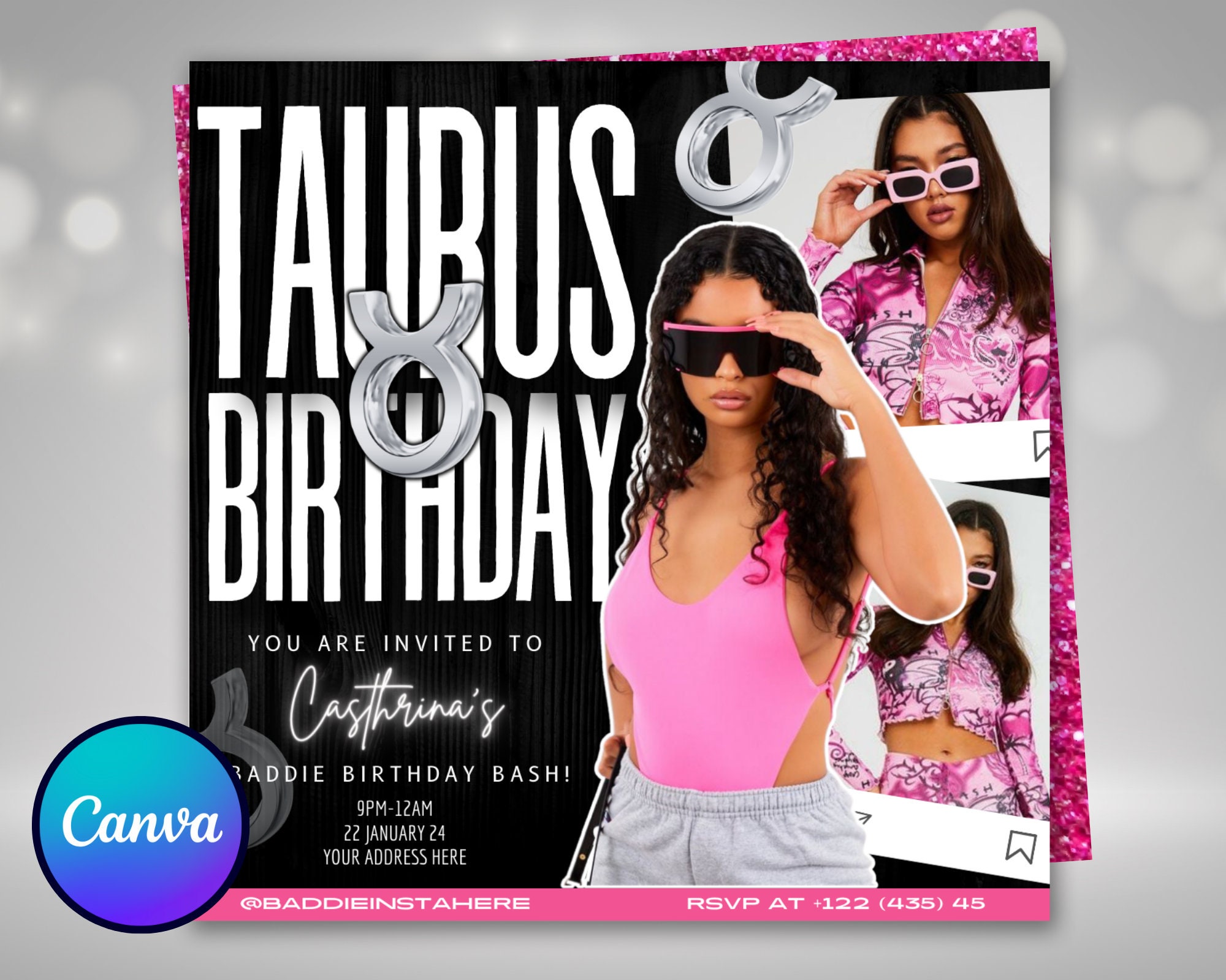 Taurus Birthday Flyer, Taurus Bash Flyer, Birthday Flyer, Birthday Girl ...