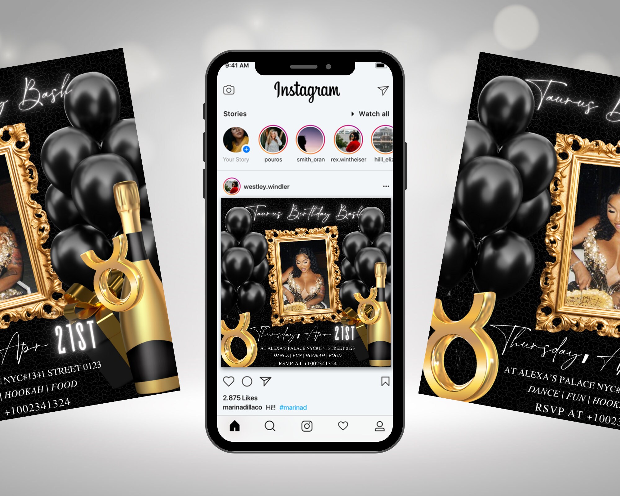 Taurus Birthday Flyer, Taurus Bash Flyer, Birthday Flyer, Birthday Girl ...