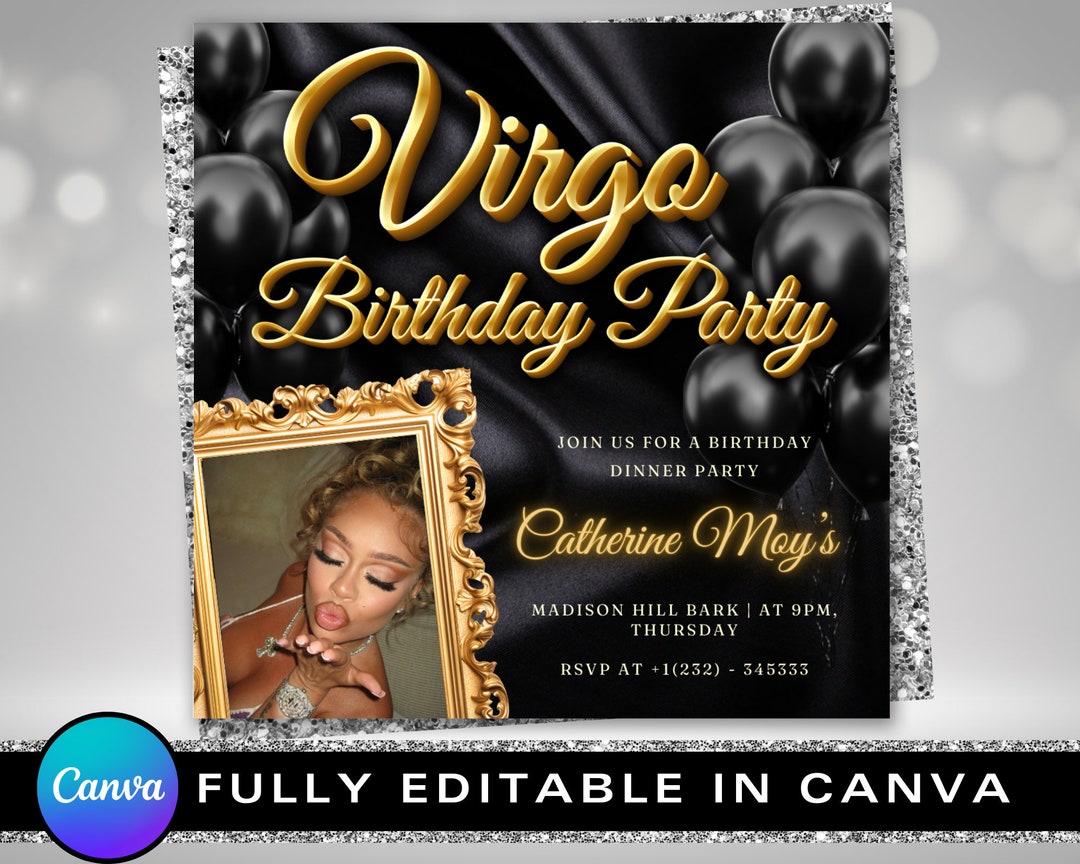 Virgo Birthday Flyer, Virgo Bash Flyer, Birthday Flyer, Birthday Girl ...
