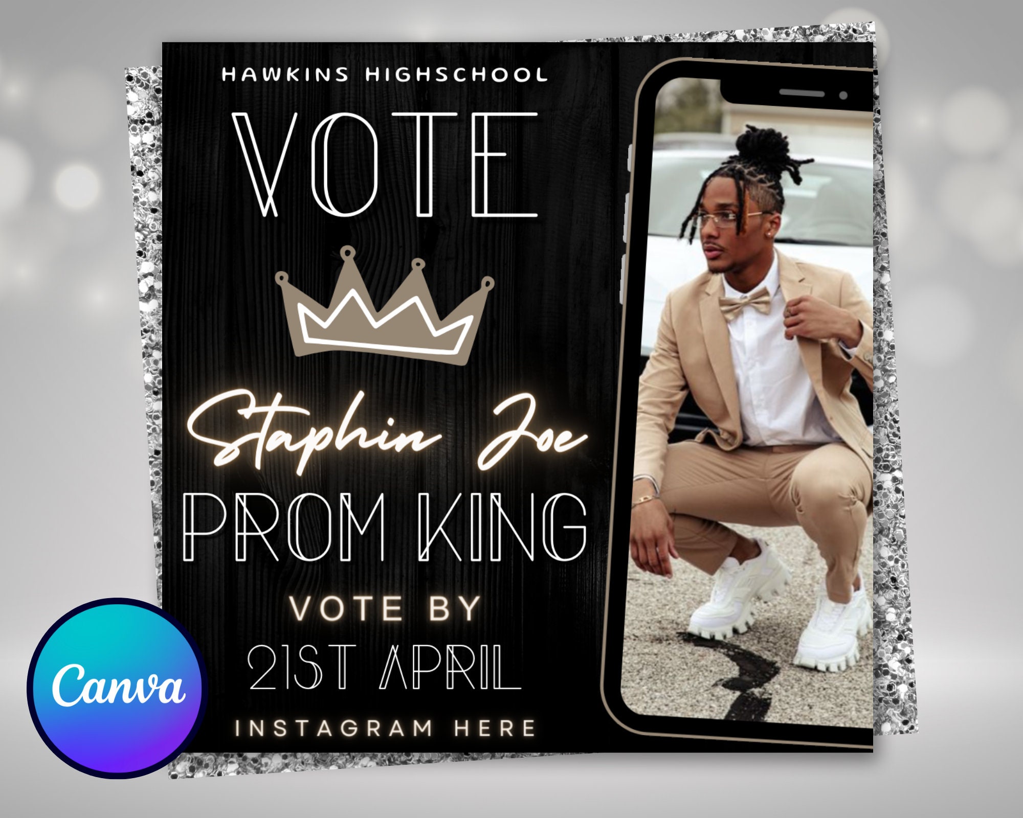 Vote Prom King Flyer, Homecoming Flyer, Campaign Flyer, Class Campaign ...