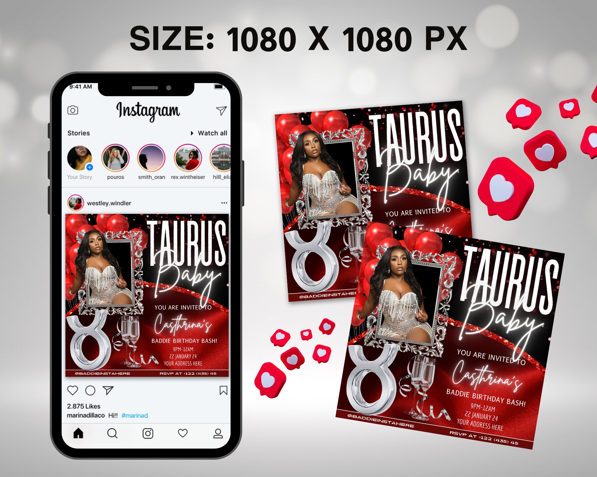 Taurus Birthday Flyer, Taurus Bash Flyer, Birthday Flyer, Birthday Girl ...