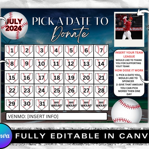 Baseball Calendar - Etsy