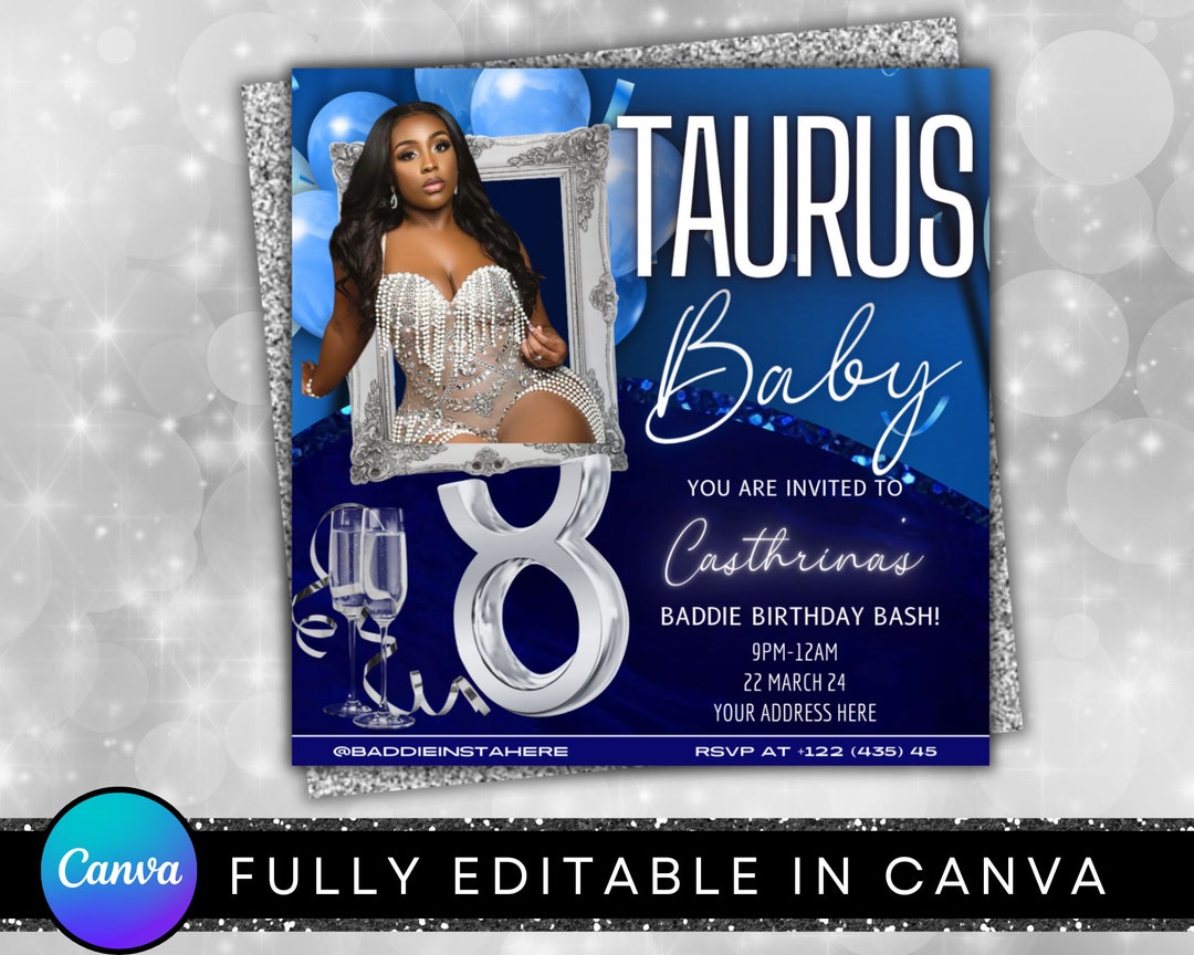 Taurus Birthday Flyer, Taurus Bash Flyer, Birthday Flyer, Birthday Girl ...