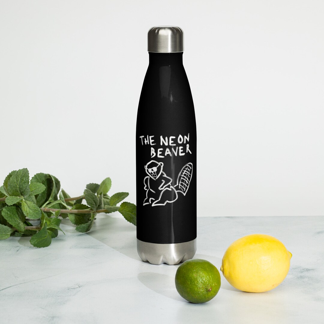 Neon Beaver Stainless Steel Water Bottle - Etsy
