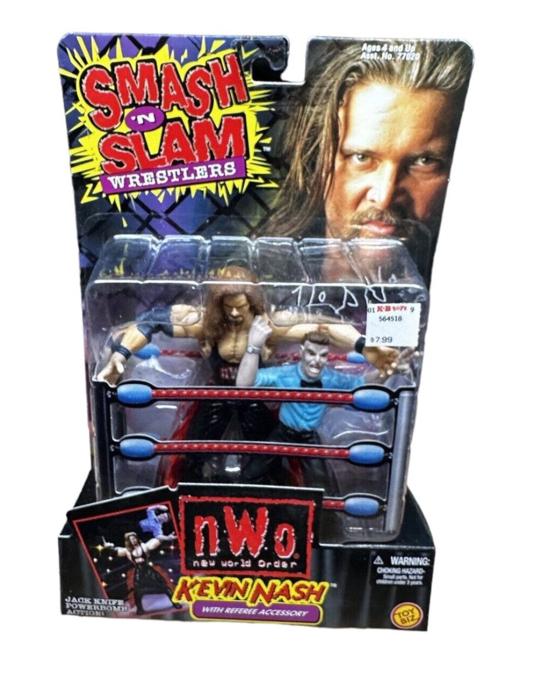 Vintage WCW Smash N Slam Kevin Nash With Referee Action Figure - Etsy