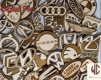 Laser Cut Car Logo Keychains CNC File, Laser Cutting File Dxf, Svg, Jpg ...