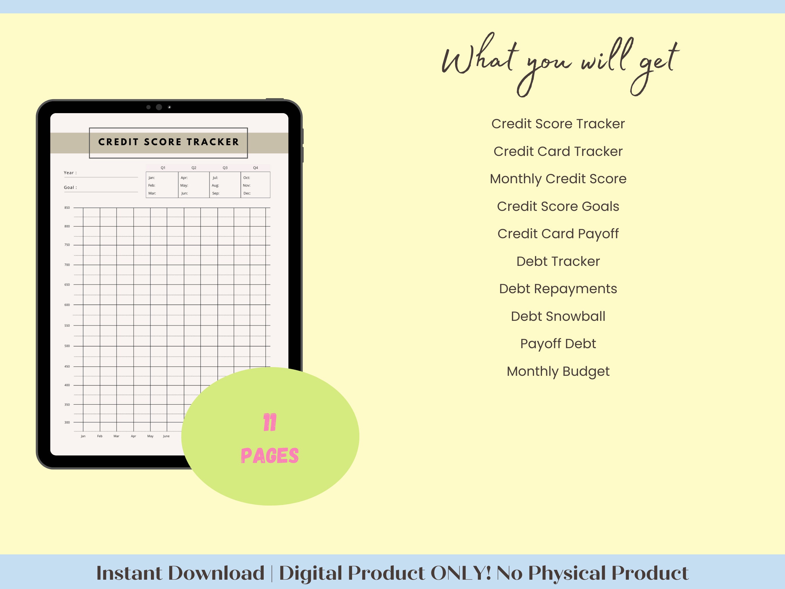Printable Credit Score Tracker Credit Planner Credit - Etsy