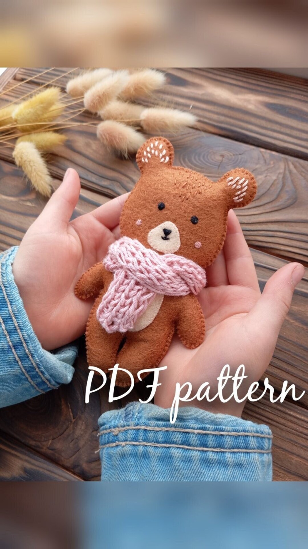 Felt Bear Pattern, Felt Sewing Pattern, Bear Ornament Pattern, Animal Pdf Pattern Teddy Bear - Etsy