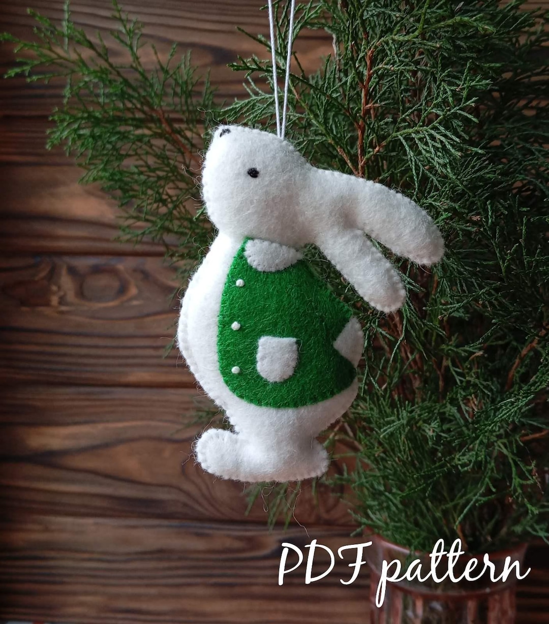 Felt Easter Pattern, Felt Bunny Pattern, Felt Christmas Tree Decor ...