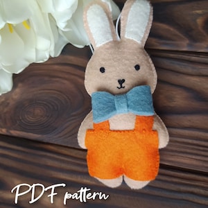 Felt Bunny Pattern, Bunny Ornament, Sewing Patterns, Felt Ornaments ...