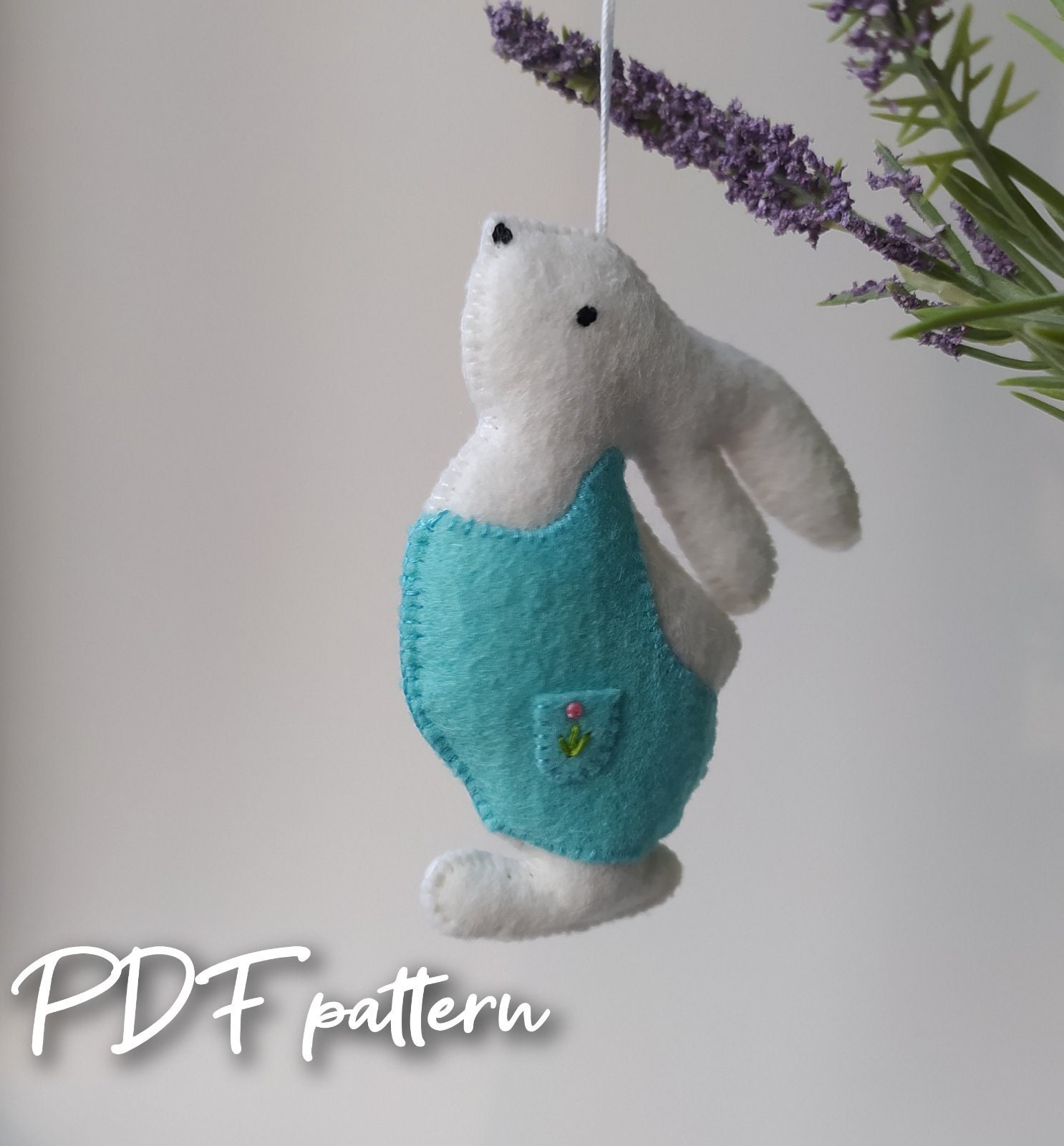 Felt Bunny Pdf Pattern, Easter Decor Pattern, Felt Easter Ornaments ...