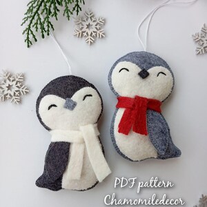 Felt Penguin Sewing Pattern: Christmas Ornaments (PDF Pattern A4) - Etsy